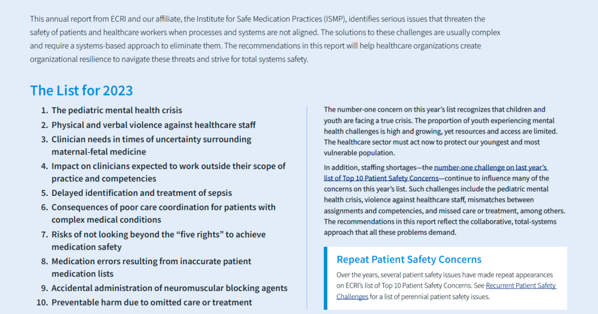 Betsy Lehman Center | Q&A: ECRI leaders on a new systems approach to…